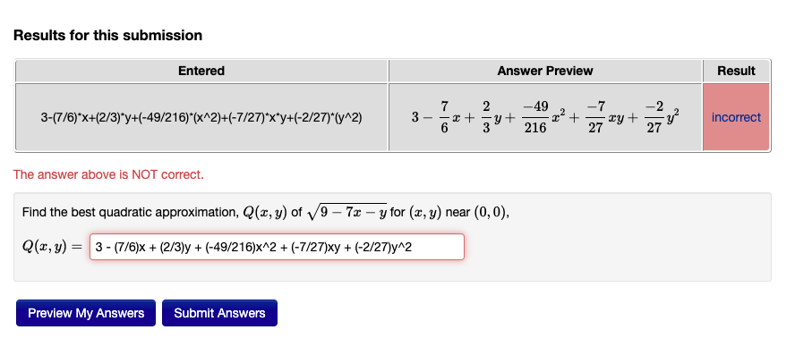 Solved Find the best quadratic approximation for the | Chegg.com