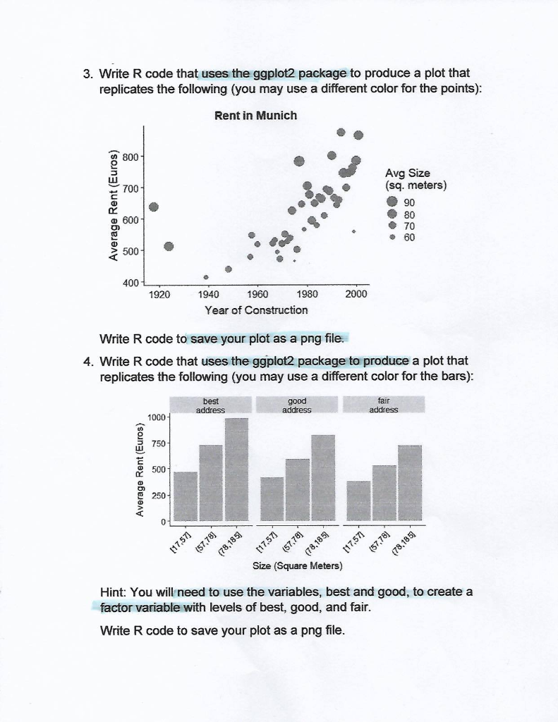3. Write R code that uses the ggplot2 package to | Chegg.com