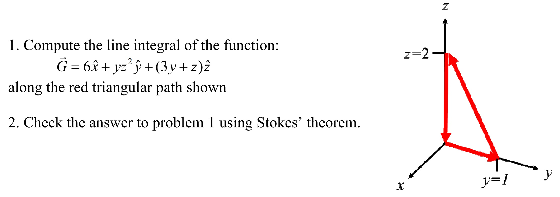 Solved z=2 1. Compute the line integral of the function: G | Chegg.com