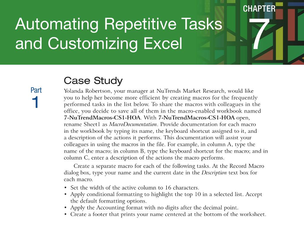 Solved CHAPTER Automating Repetitive Tasks and Customizing | Chegg.com