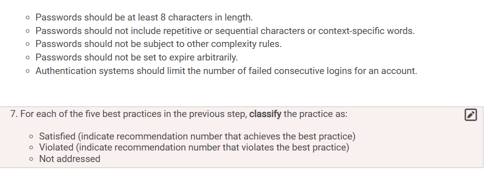 Solved Passwords should be at least 8 ﻿characters in | Chegg.com