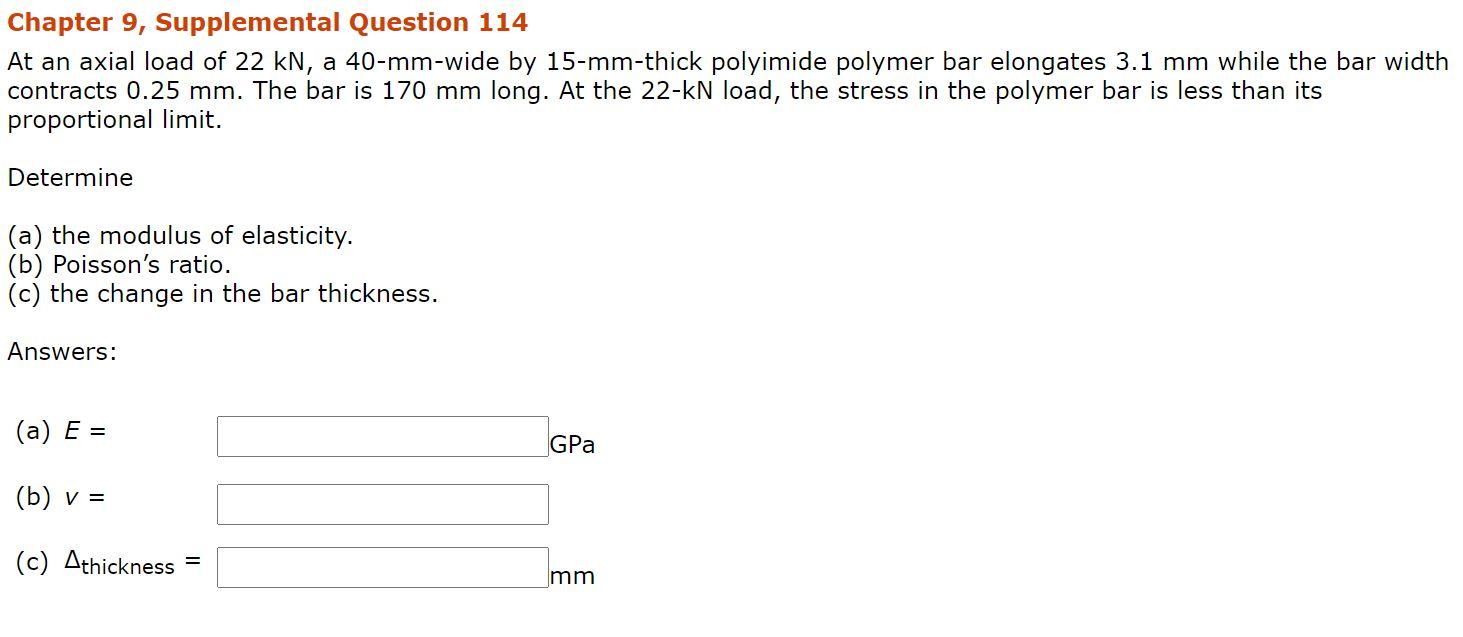 Solved Chapter 9, Supplemental Question 114 At an axial load | Chegg.com