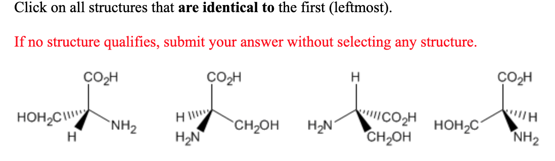 Solved Click on all structures that are identical to the | Chegg.com