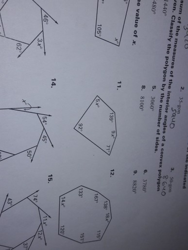 Solved 2. 35-gon sum of the measures en. Classify the 1440° | Chegg.com