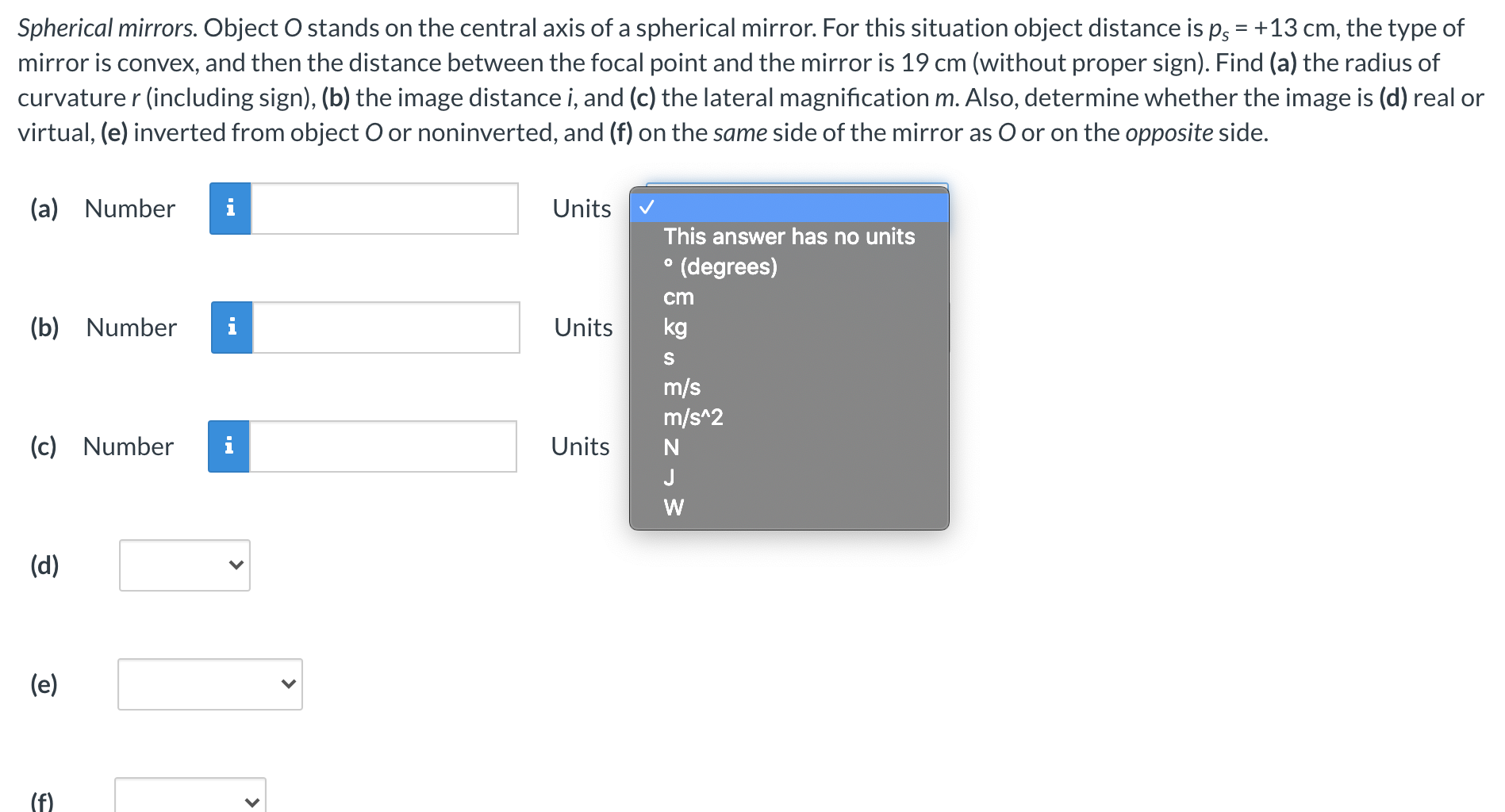 Solved Spherical mirrors. Object O stands on the central | Chegg.com