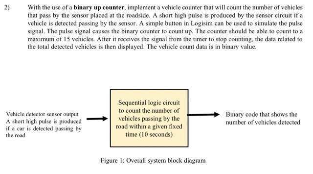 Solved 2) With the use of a binary up counter, implement a | Chegg.com