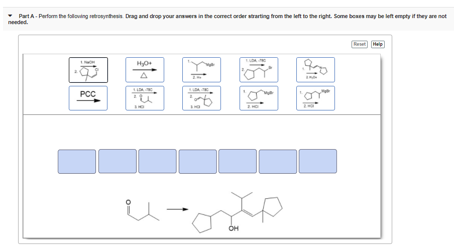 Solved Part A - Perform the following retrosynthesis. Drag | Chegg.com