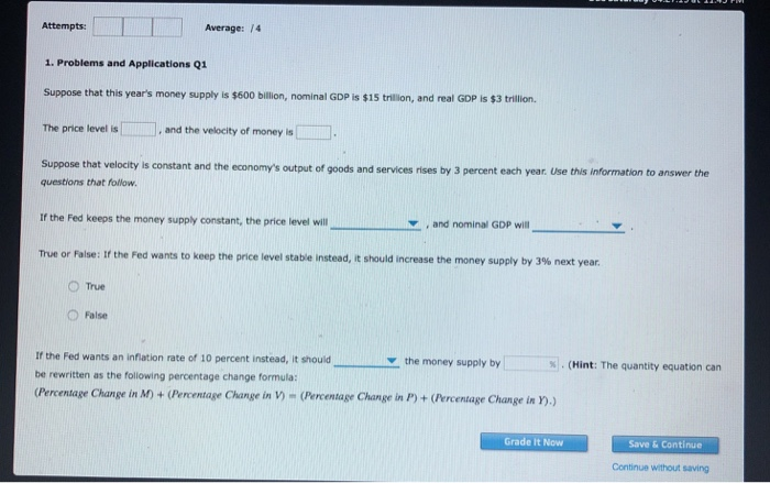 Solved Attempts: Average: /4 1. Problems and Applications Q1 | Chegg.com Solved Attempts: Average: /4 1. Problems and Applications Q1 | Chegg.com