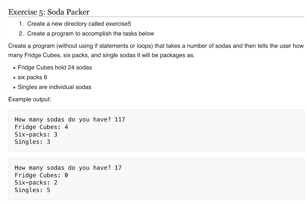Solved Exercise 5 Soda Packer 1 Create A New Directory Chegg