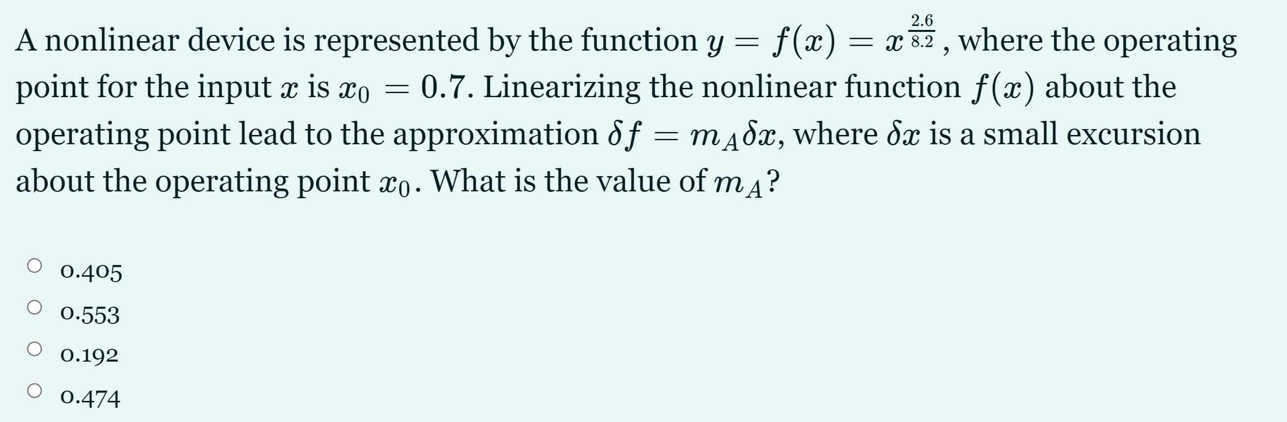 Solved 2.6 A nonlinear device is represented by the function | Chegg.com