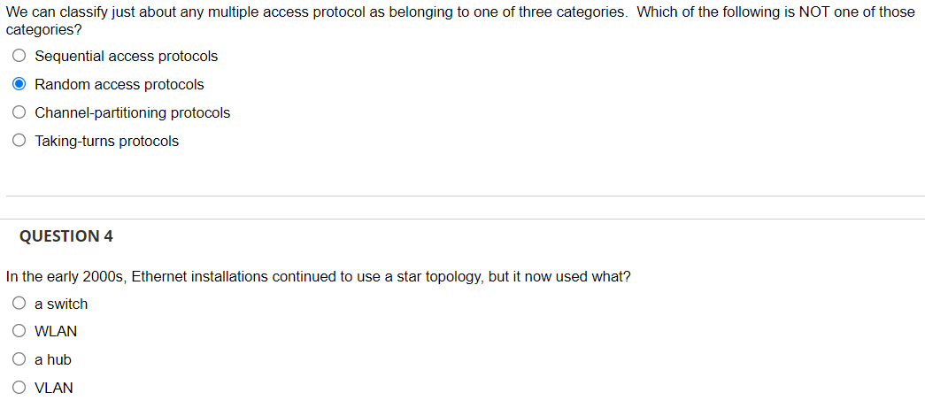 Solved We can classify just about any multiple access | Chegg.com