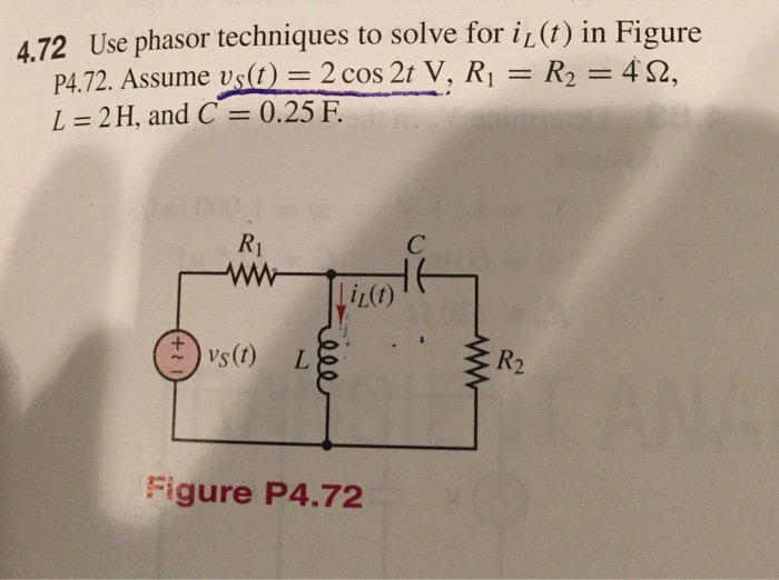 Solved Use phasor techniques to solve for i_L(t) in Figure | Chegg.com