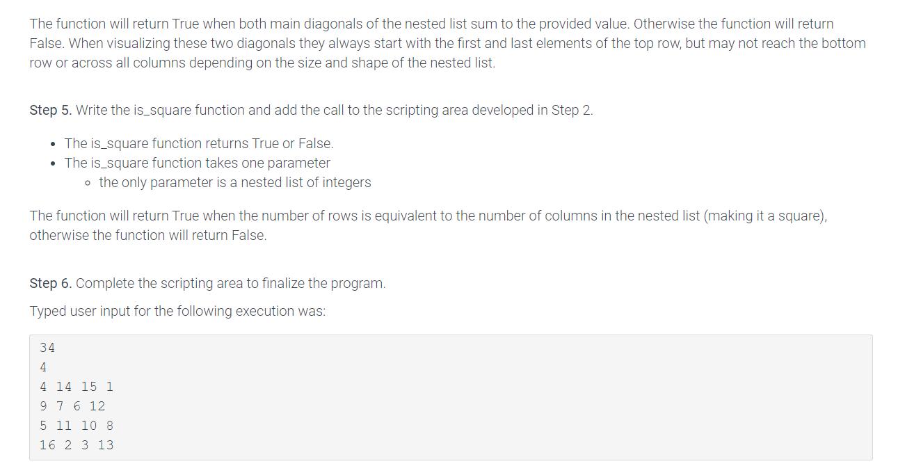 Solved Summary A magic square is a square where the sums of | Chegg.com