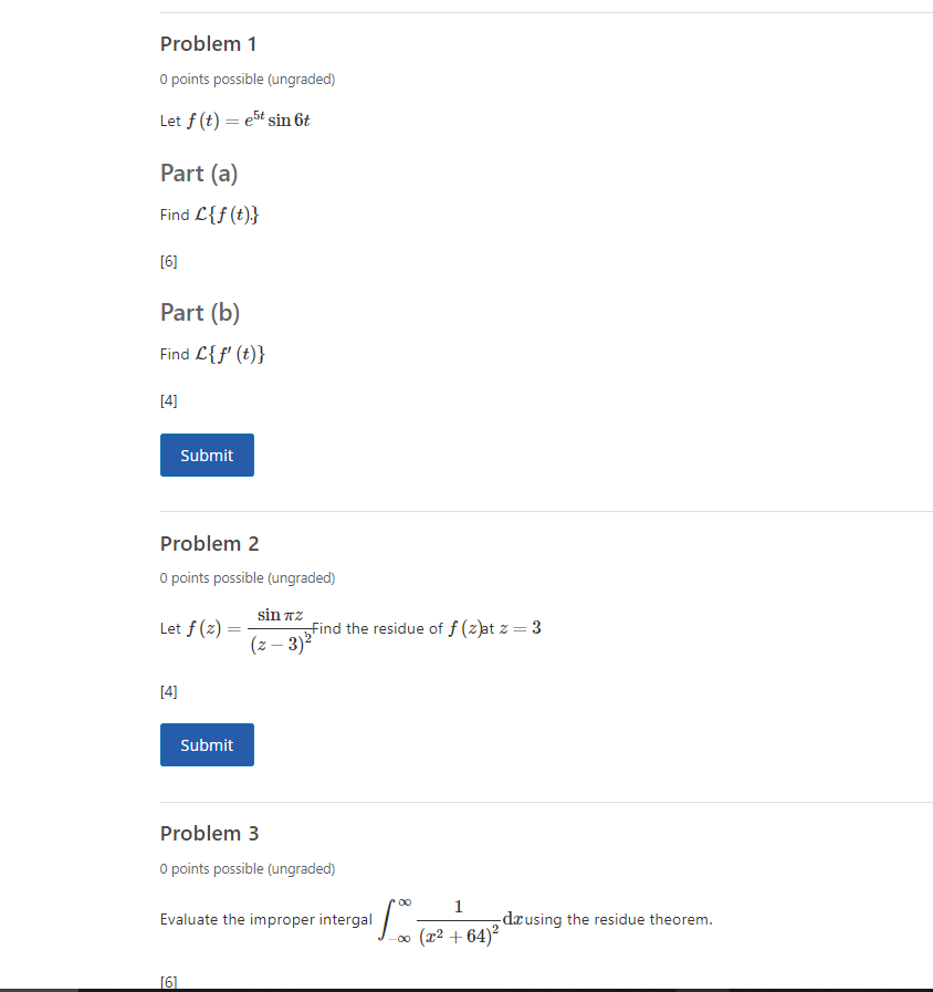 Solved Problem 1 0 points possible (ungraded) Let f(t) = 25t | Chegg.com