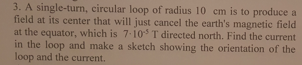 Solved 3. A single-turn, circular loop of radius 10 cm is to | Chegg.com