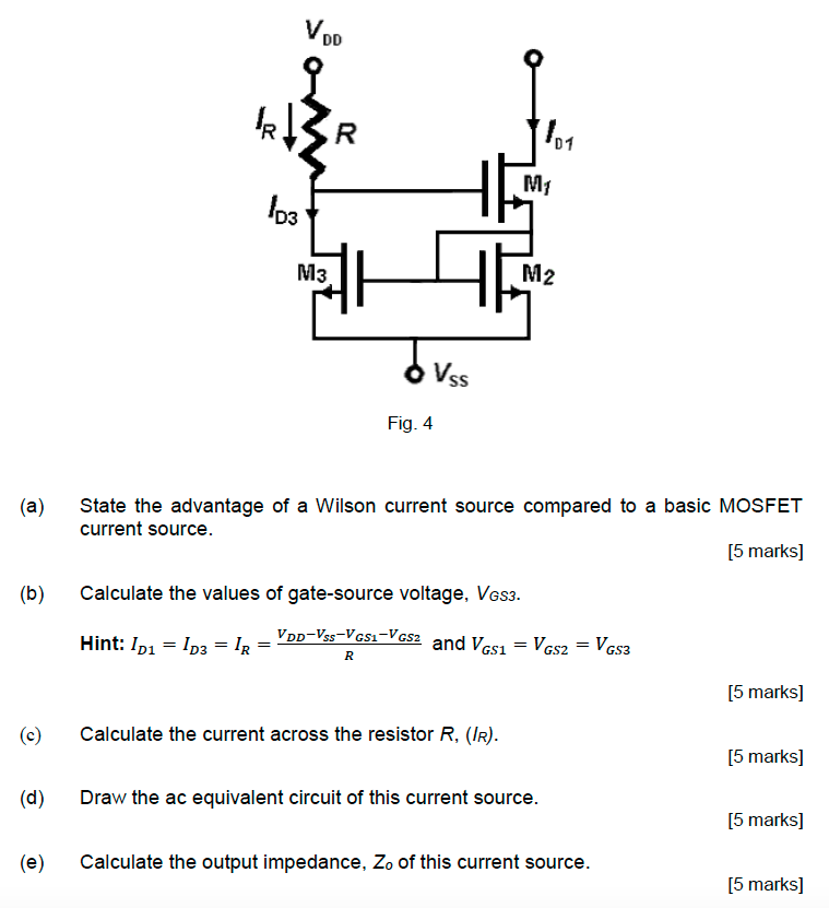 Solved The Figure below shows a Wilson current source. Given | Chegg.com