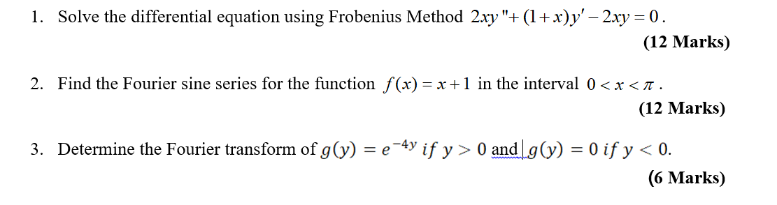 Solved 1. Solve the differential equation using Frobenius | Chegg.com