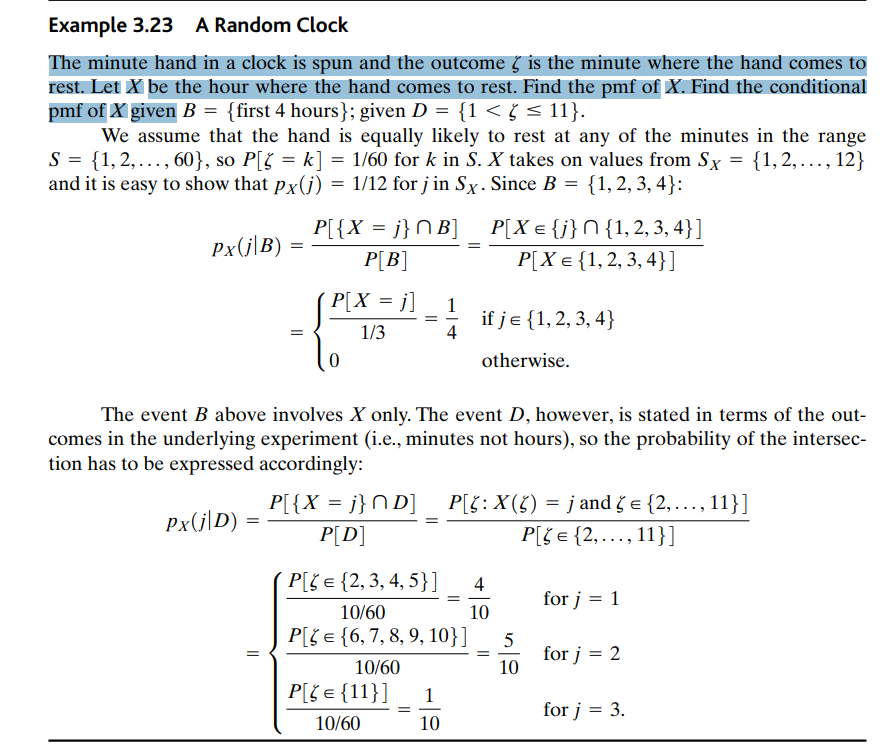 Solved Example 3.23 A Random Clock The minute hand in a | Chegg.com