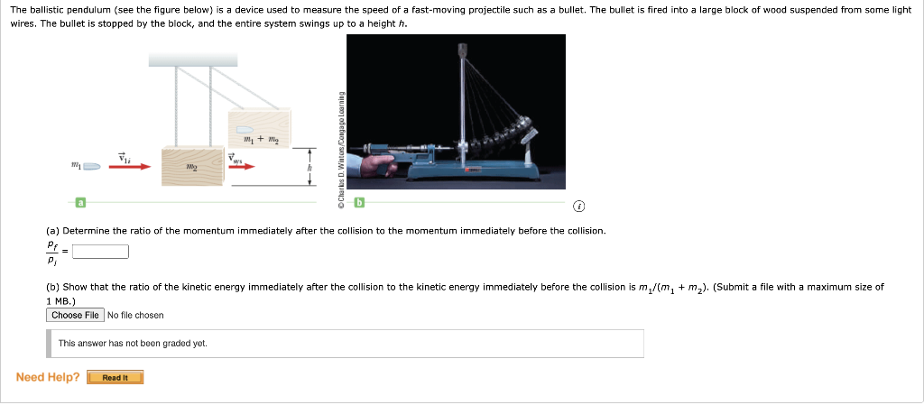 Solved The ballistic pendulum (see the figure below) is a | Chegg.com