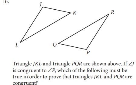 Solved \\nTriangle JKL and triangle PQR are shown above. If | Chegg.com