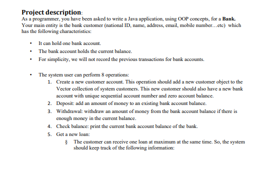 Solved Project description: As a programmer, you have been | Chegg.com