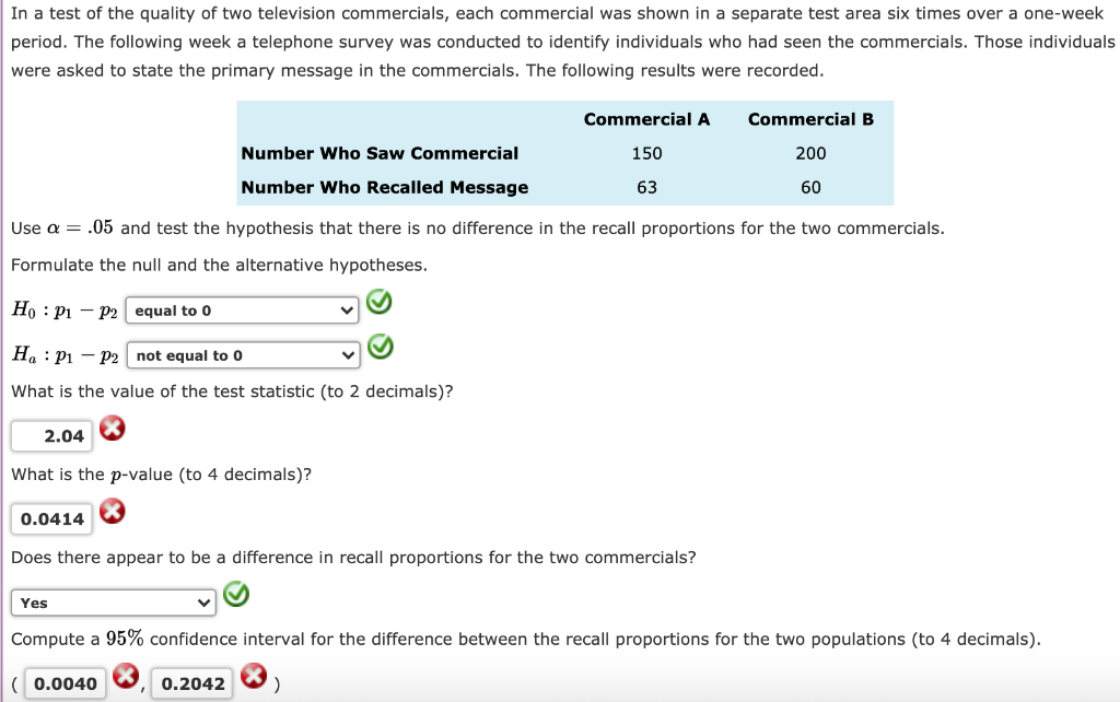 Solved In a test of the quality of two television | Chegg.com