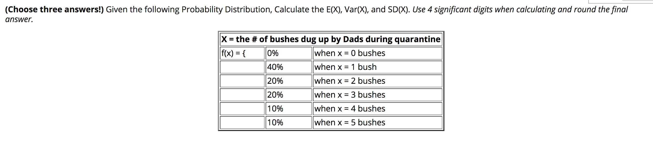 Solved (Choose three answers!) Given the following | Chegg.com