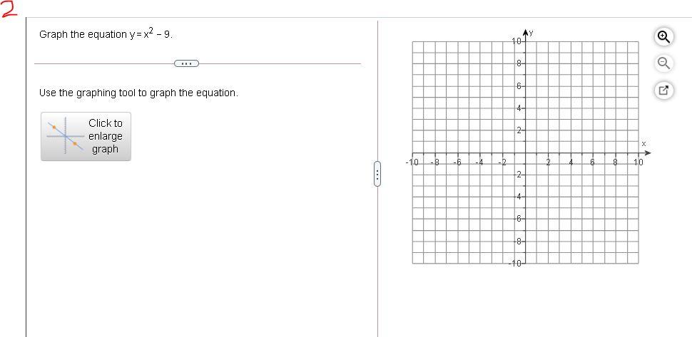 Solved Graph the equation y=x2-9. AY 10- H. 8 6- Use the | Chegg.com