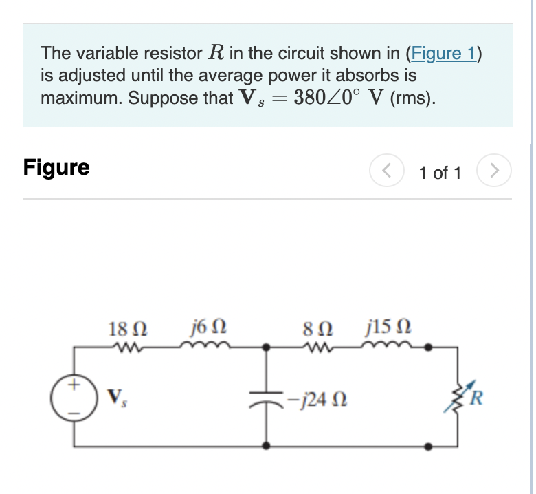 Solved The variable resistor R in the circuit shown in | Chegg.com