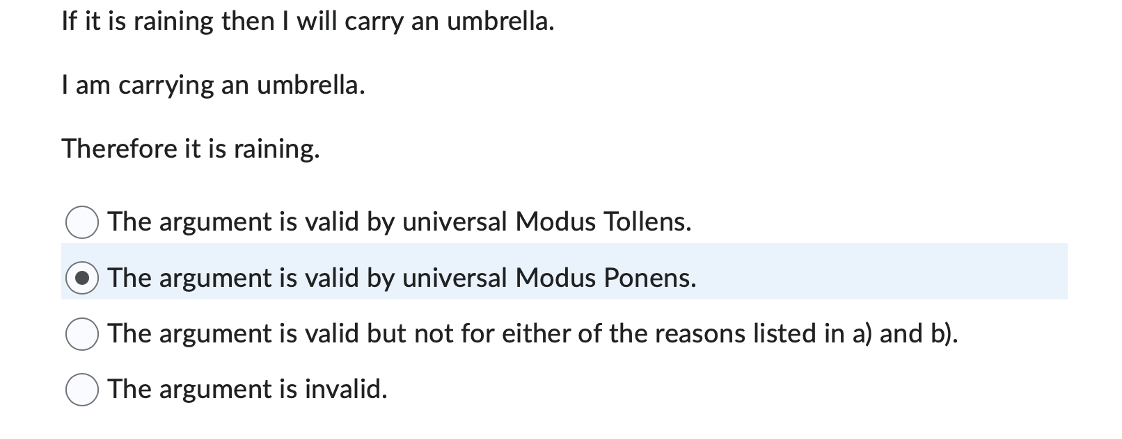 Solved If it is raining then I will carry an umbrella. I am | Chegg.com