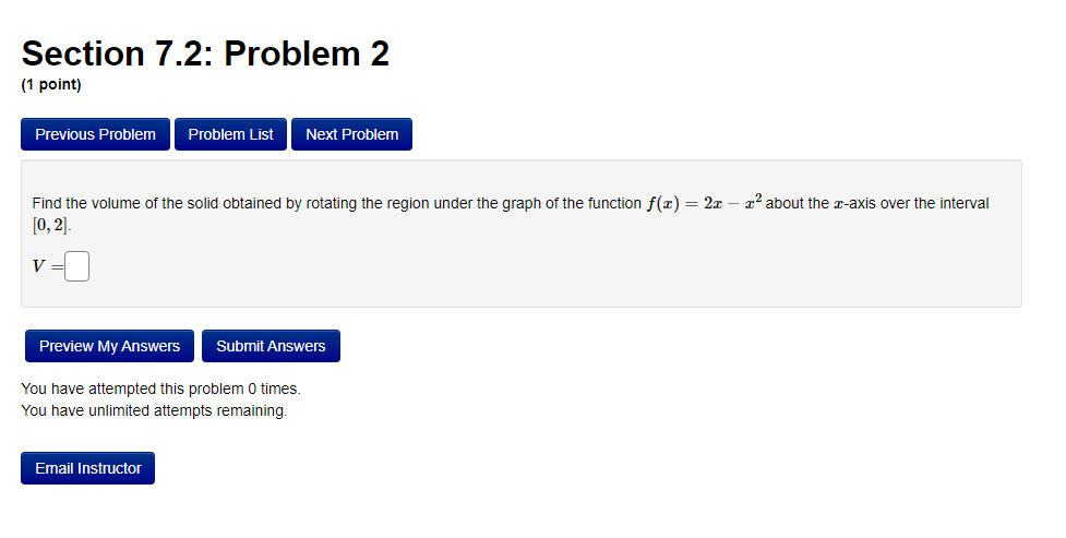 Solved Section 7.2: Problem 2 (1 point) Previous Problem | Chegg.com