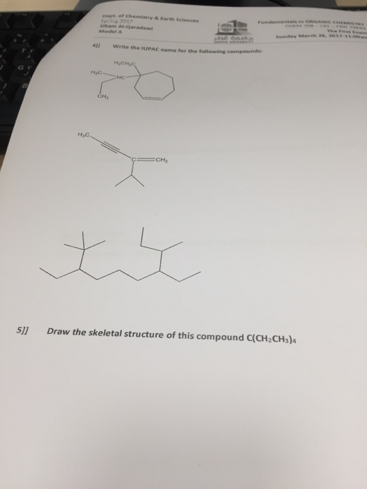 Solved Write the IUPAC name for the following compound Draw | Chegg.com