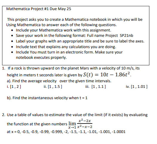 Solved Mathematica Project 1 Due May 25 This Project Asks 