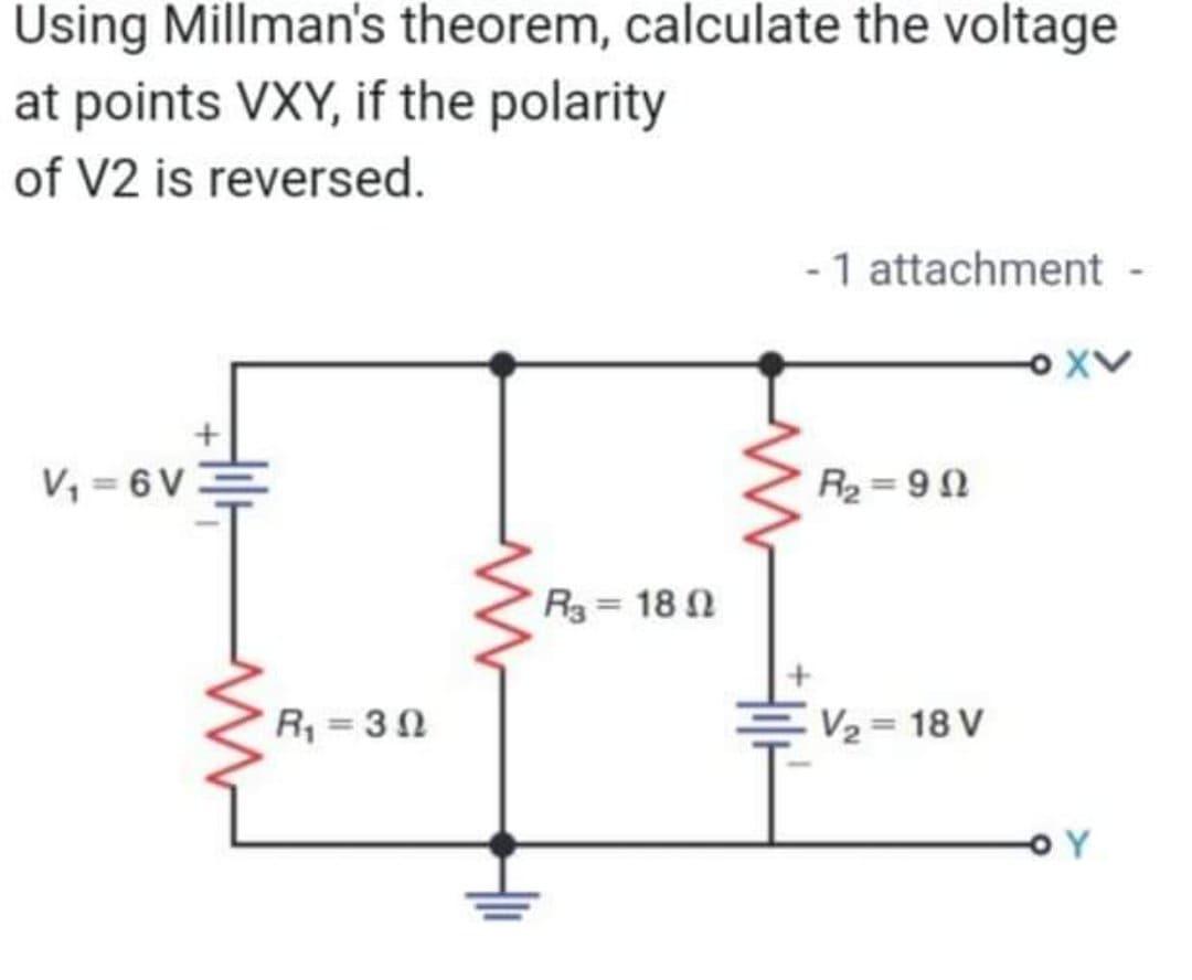 Solved Using Millman's theorem, calculate the voltage at | Chegg.com