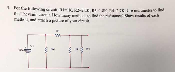 Solved 3. For the following circuit, R1-1K, R2-2.2K, | Chegg.com