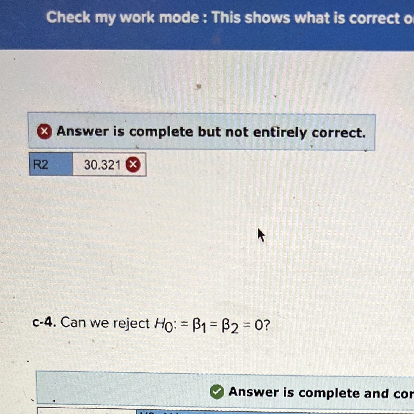 Solved Check my work mode: This shows what is correct Answer | Chegg.com