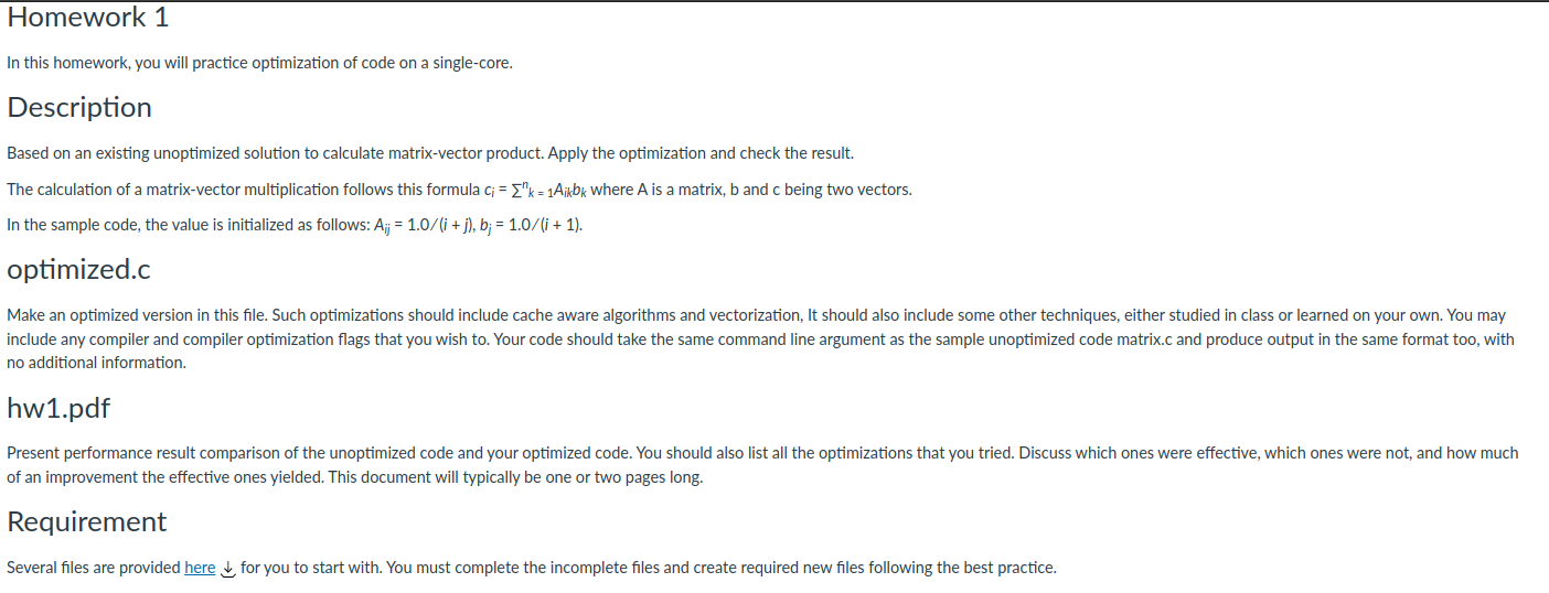 In this homework, you will practice optimization of | Chegg.com