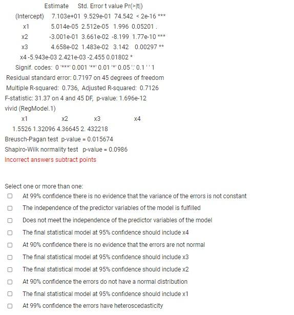 Solved Estimate Std. Error t value Pr(>|t|) (Intercept) | Chegg.com