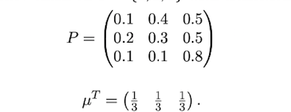Solved consider a MARKOV chain on S={1,2,3} with transition | Chegg.com