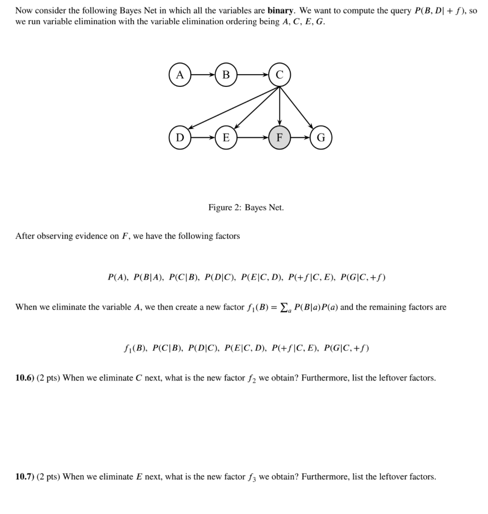 Now consider the following Bayes Net in which all the | Chegg.com
