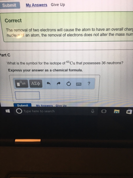 Solved Submit My Answers Give Up Correct The removal of two | Chegg.com