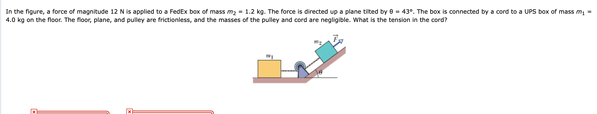 Solved In the figure, a force of magnitude 12 N is applied | Chegg.com
