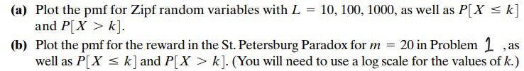 Solved (a) Plot the pmf for Zipf random variables with | Chegg.com