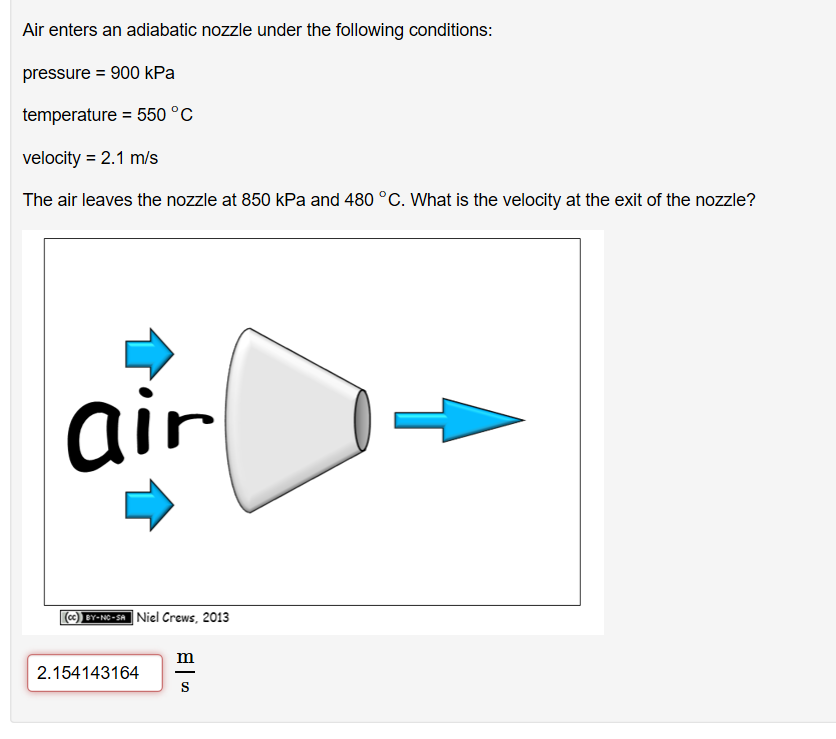 Solved Air enters an adiabatic nozzle under the following | Chegg.com