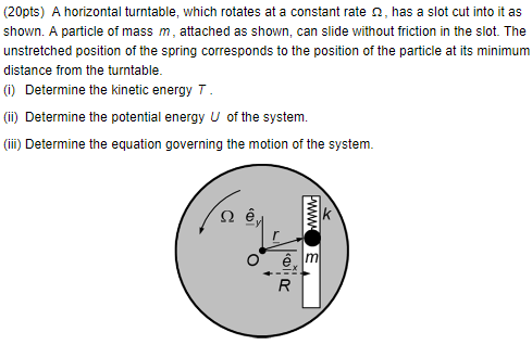 Solved (20pts) A horizontal turntable, which rotates at a | Chegg.com