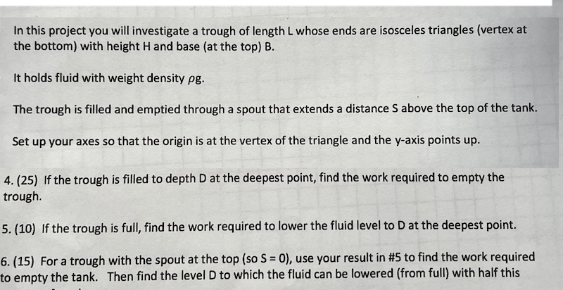 Solved In this project you will investigate a trough of | Chegg.com