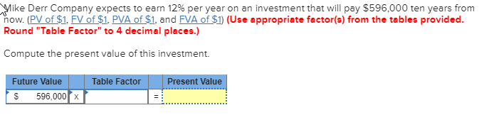 Mike Derr Company expects to earn 12% per year on an | Chegg.com