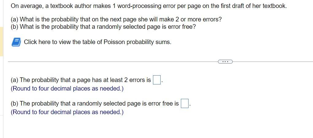 Solved On average, a textbook author makes 1 word-processing | Chegg.com
