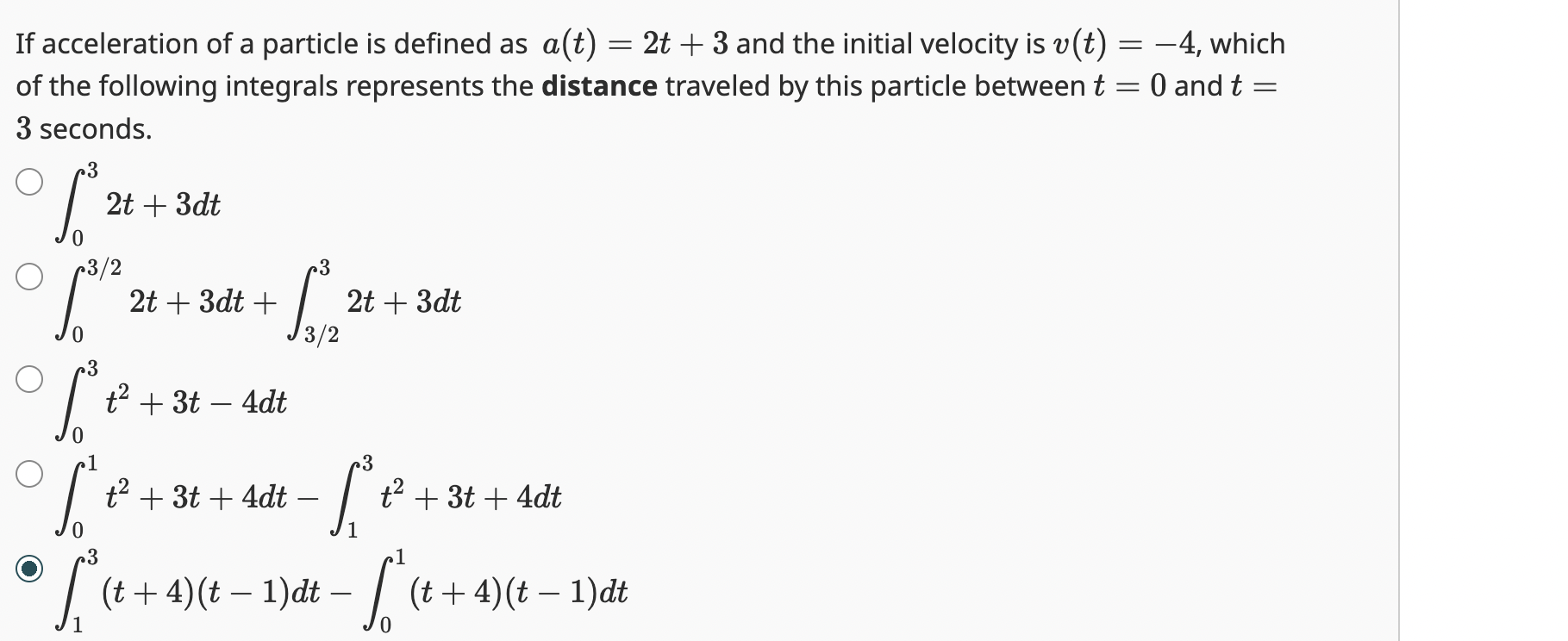 Solved If acceleration of a particle is defined as a(t)=2t+3 | Chegg.com