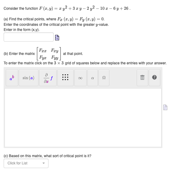 Solved Consider The Function F X Y Xy² 3xy 2 Y² 10
